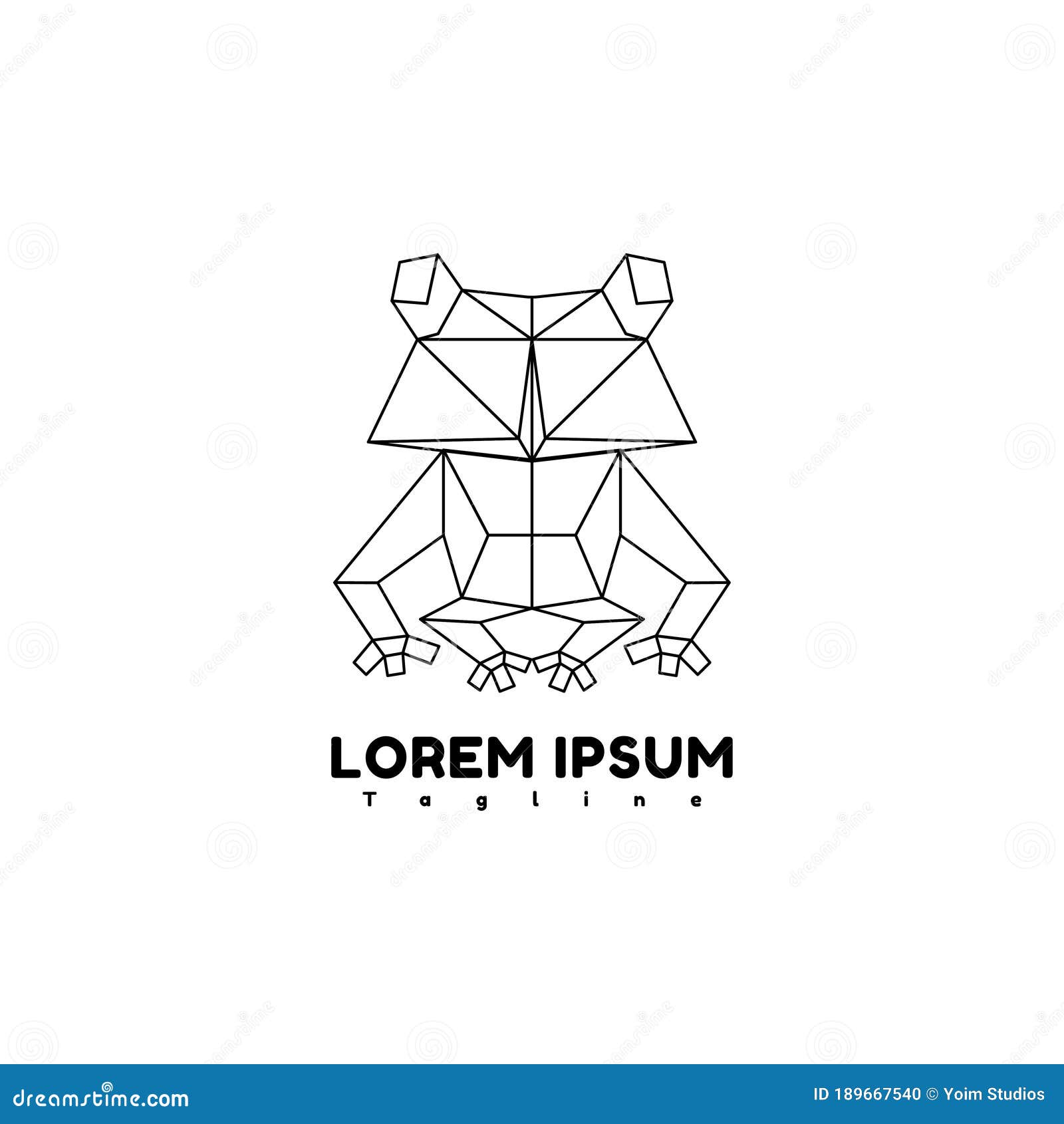 Frog Geometry Vector Design Template Illustration Stock Vector ...
