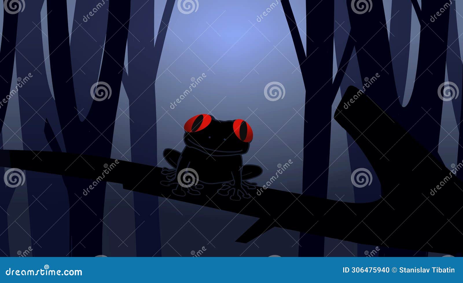 Frog ghost in the forest stock illustration. Illustration of park ...
