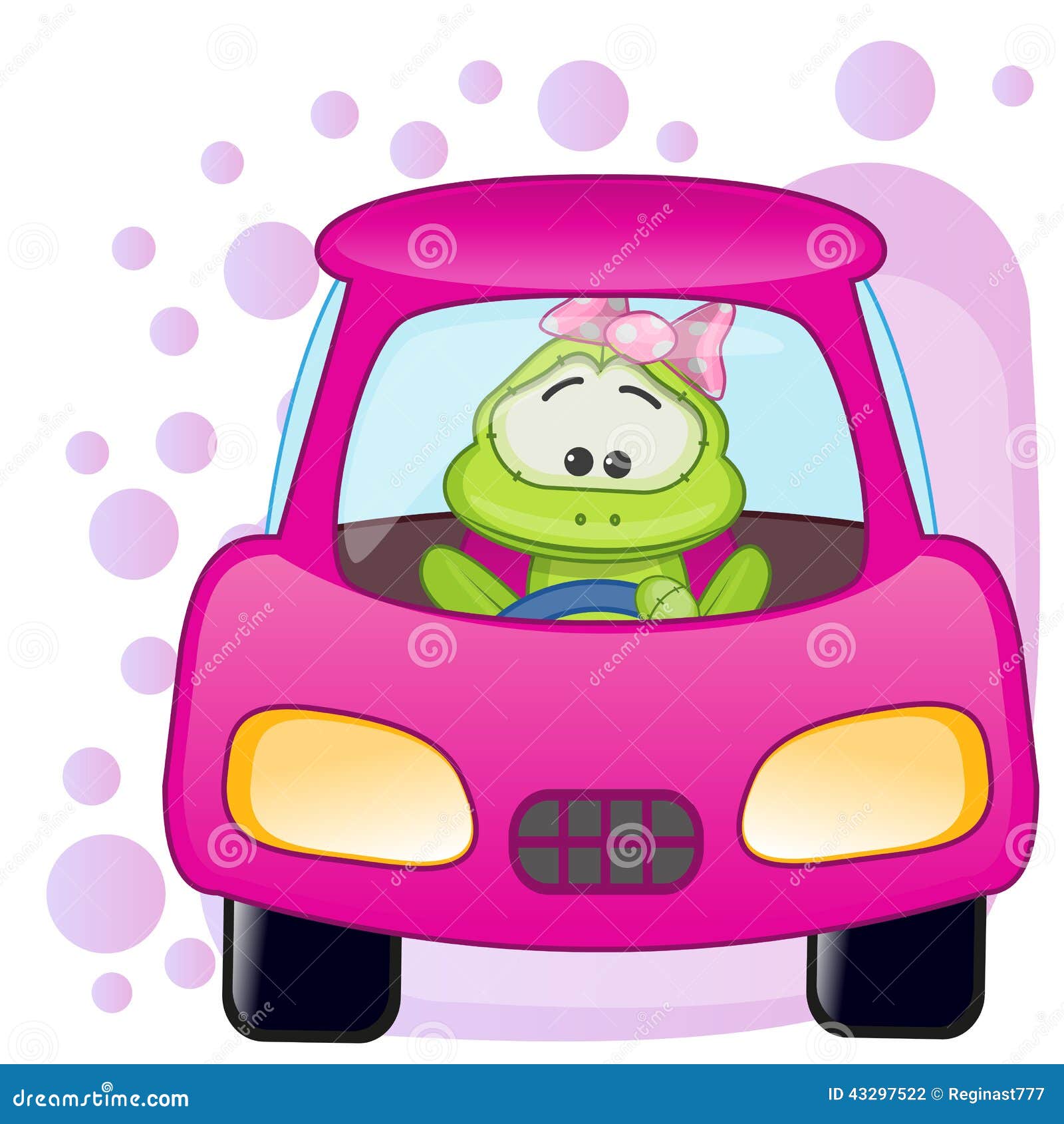Frog girl in a car stock vector. Illustration of sitting - 43297522