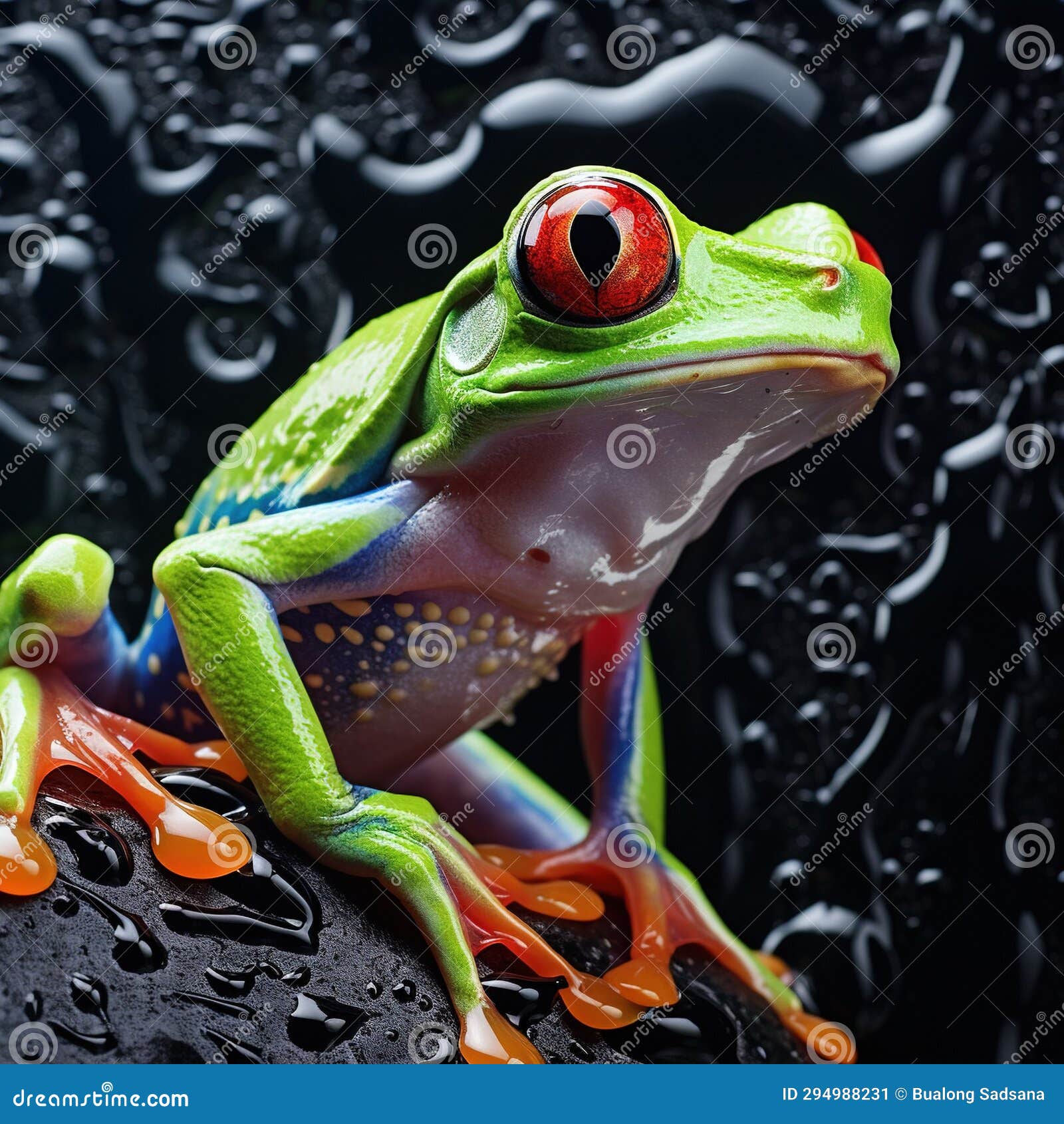 Frog on Glass Isolated White Stock Illustration - Illustration of ...