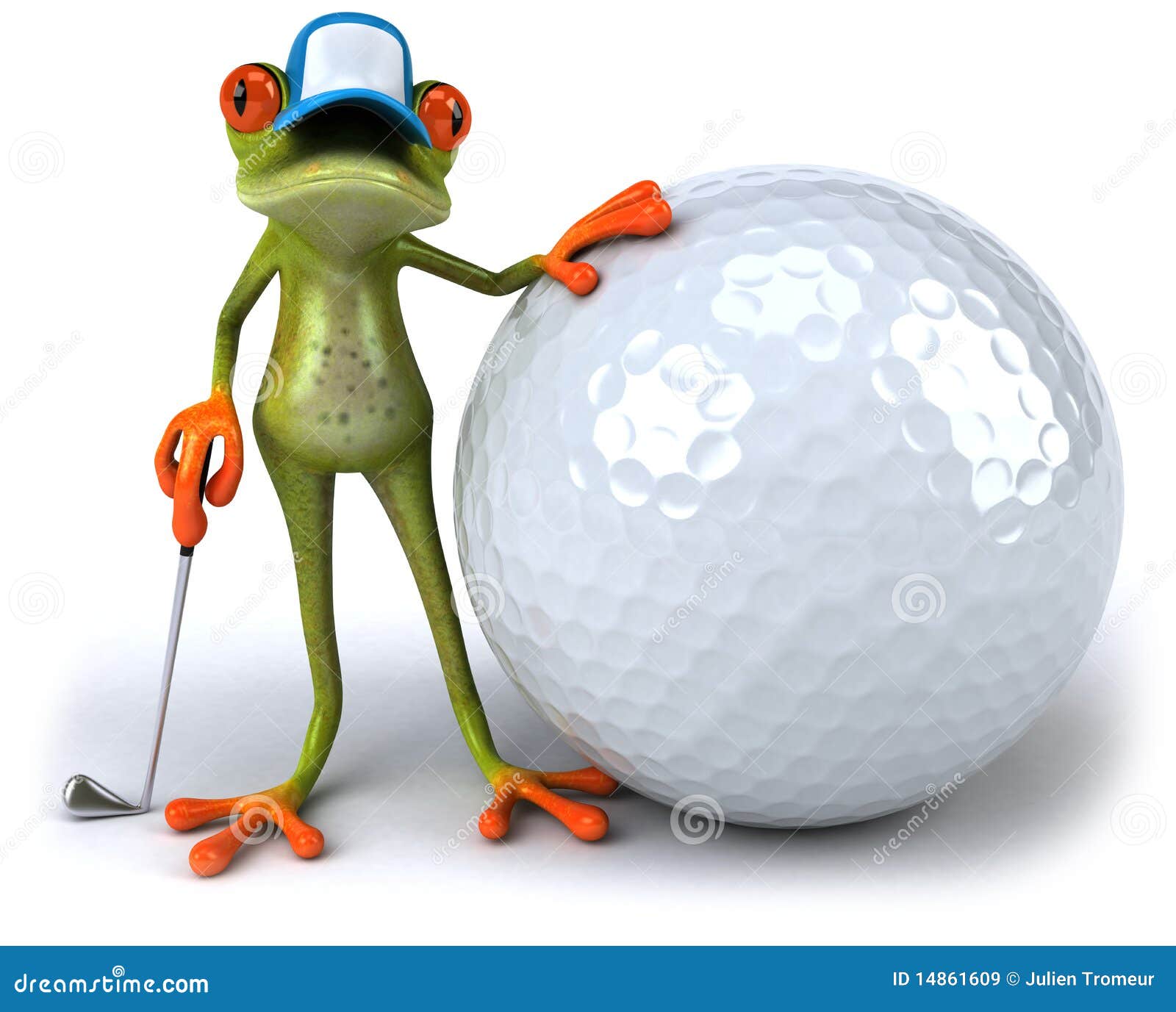 Frog and golf stock illustration. Illustration of slimy - 14861609