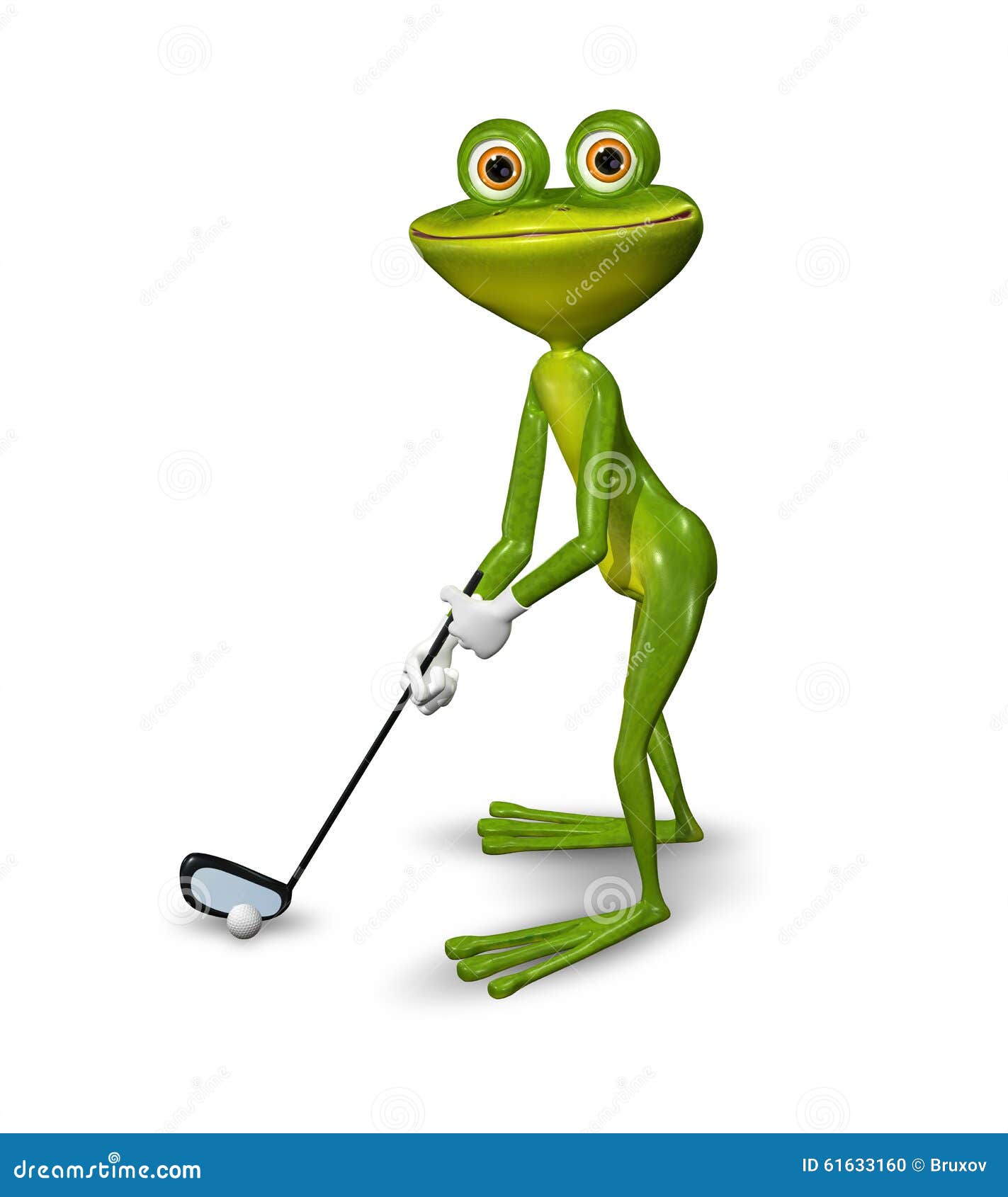 Frog golfer stock photo. Illustration of gecko, chrome - 61633160