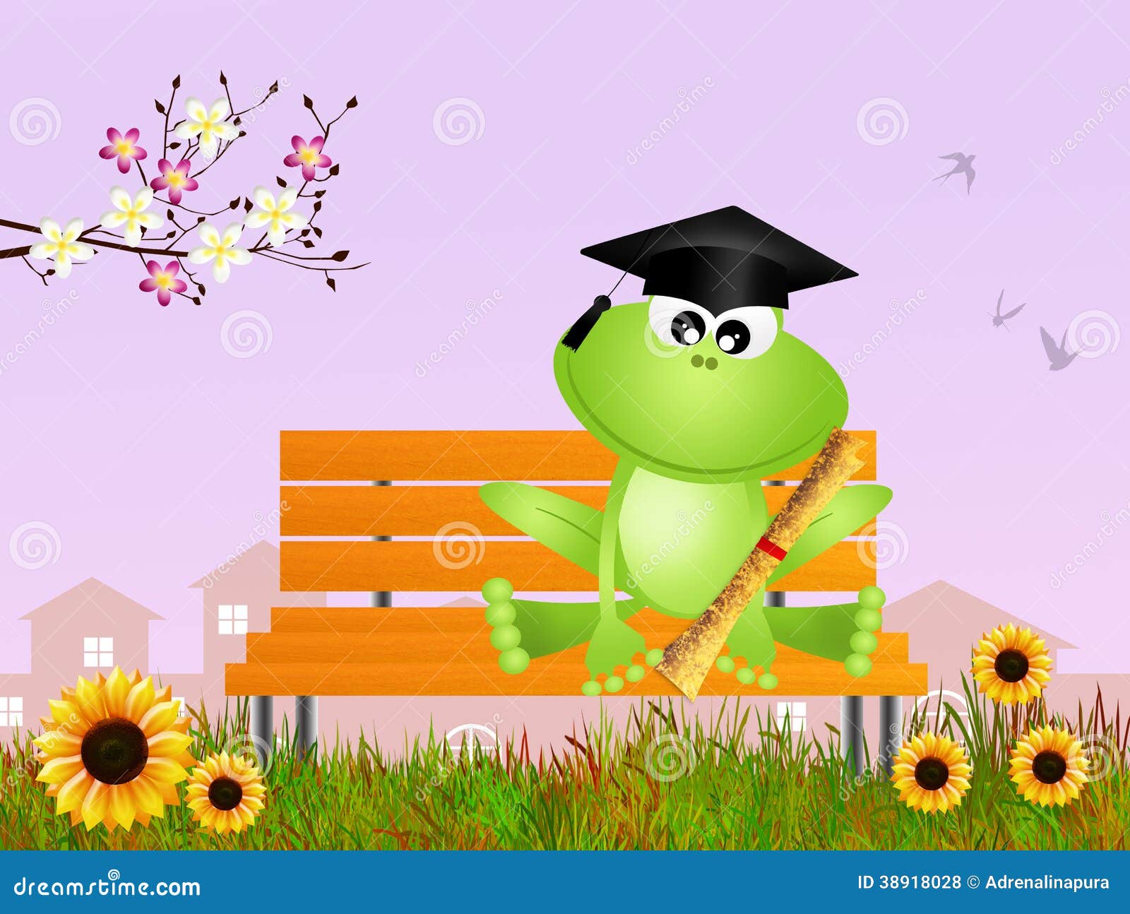 Frog graduate stock illustration. Illustration of college - 38918028