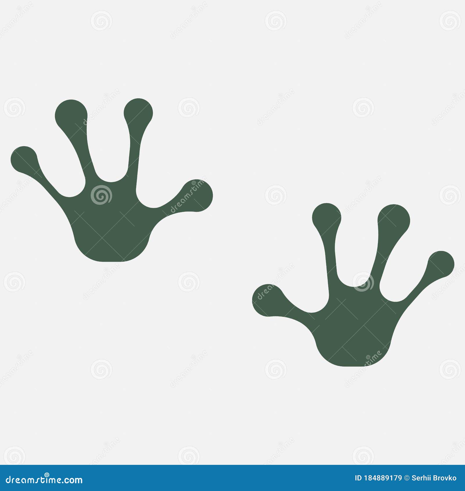 Frog Hand Foot Vector Silhouette. Animal Footprint. Frog Print ...