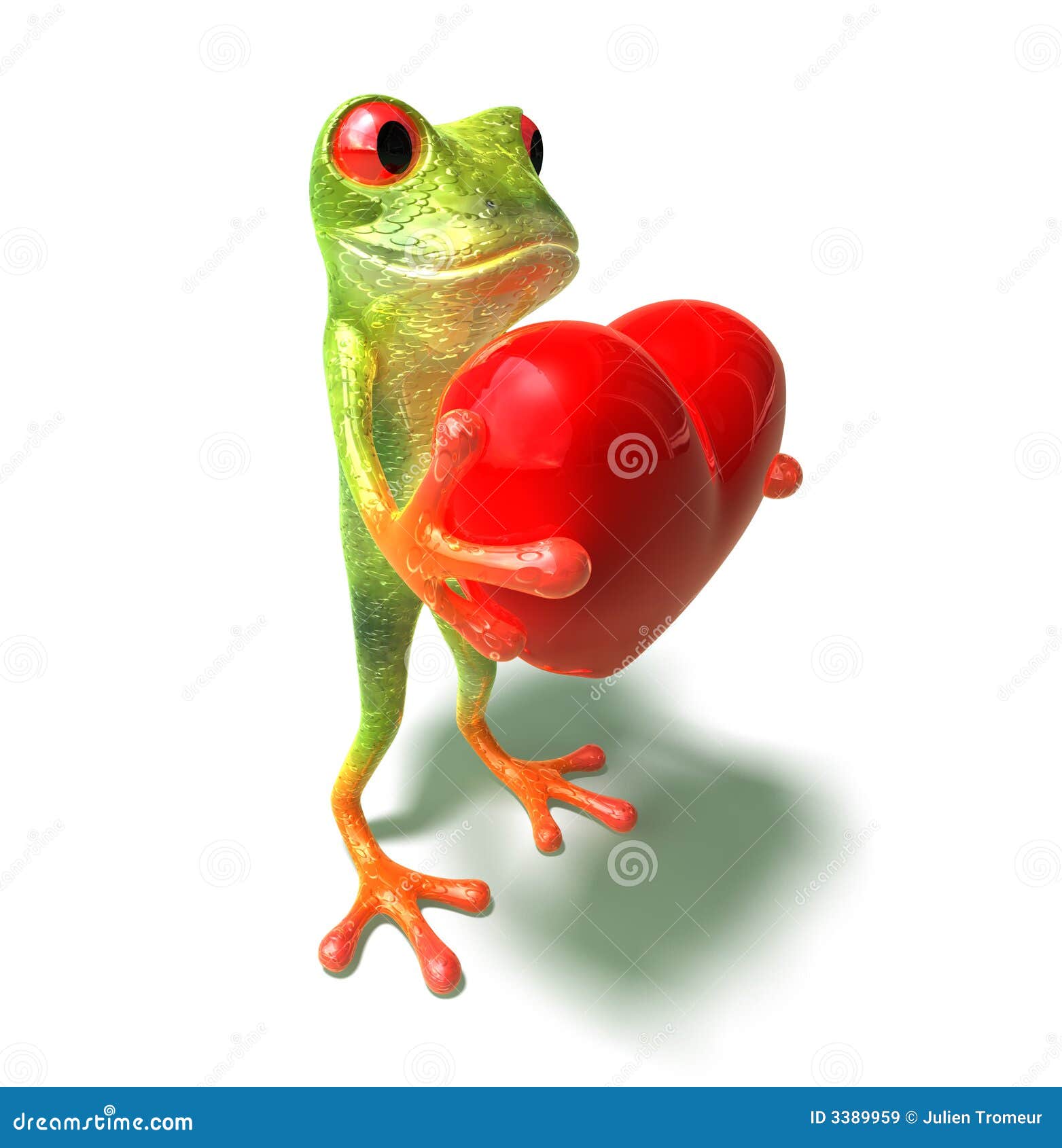 Frog with a heart stock illustration. Illustration of closeup - 3389959