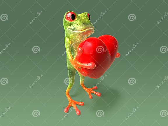 Frog with a heart stock illustration. Illustration of frog - 3389960
