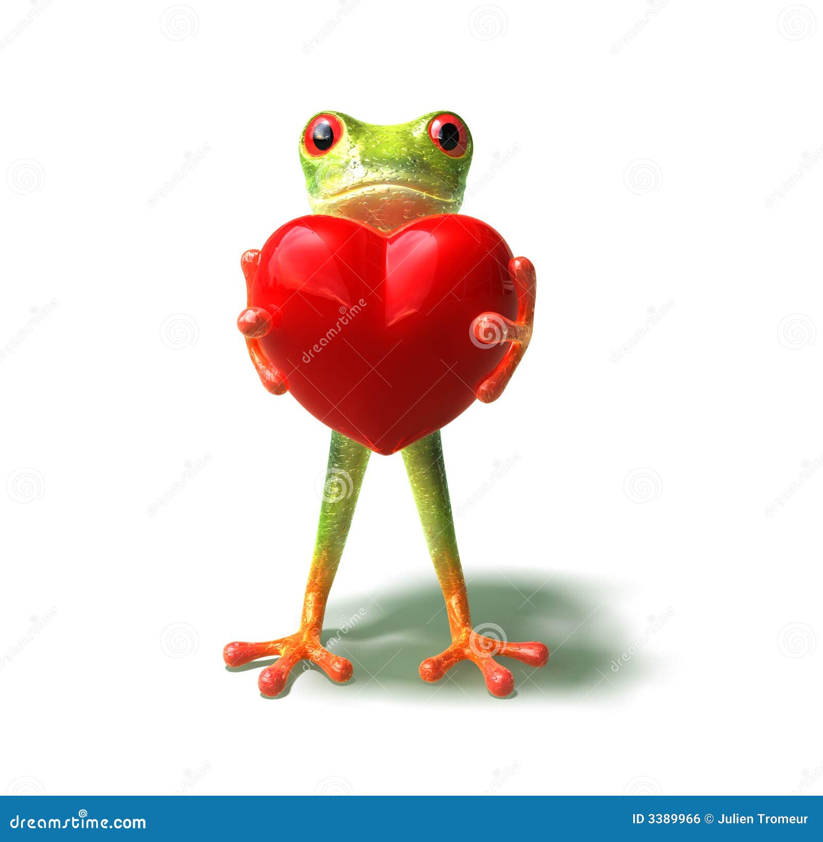 Frog with a heart stock illustration. Illustration of environment - 3389966