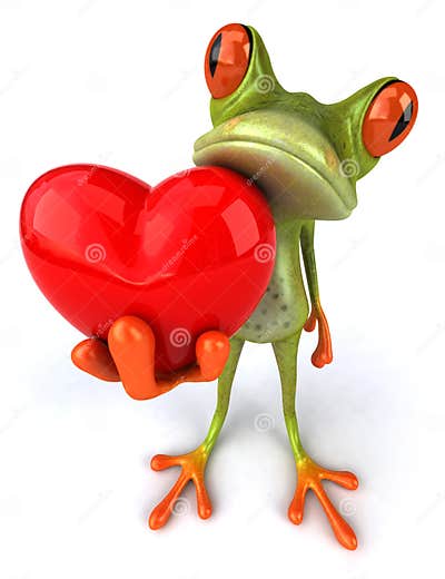 Frog with a heart stock illustration. Illustration of tropics - 9136597