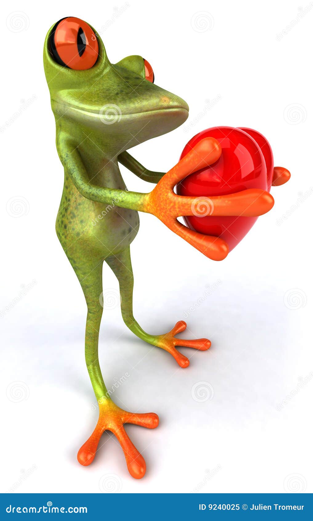 Frog with a heart stock illustration. Illustration of amphibian - 9240025