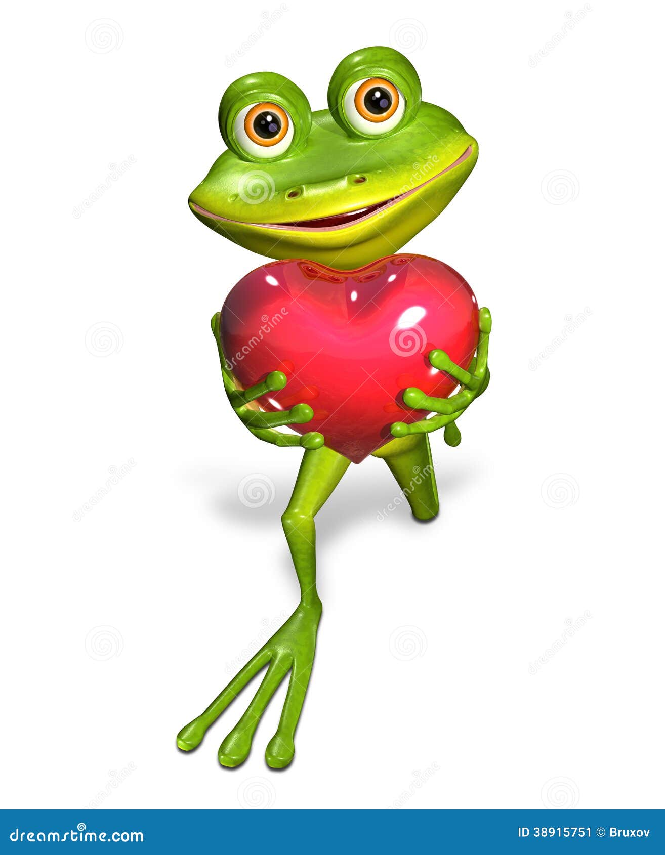 Frog with heart stock illustration. Illustration of smile - 38915751