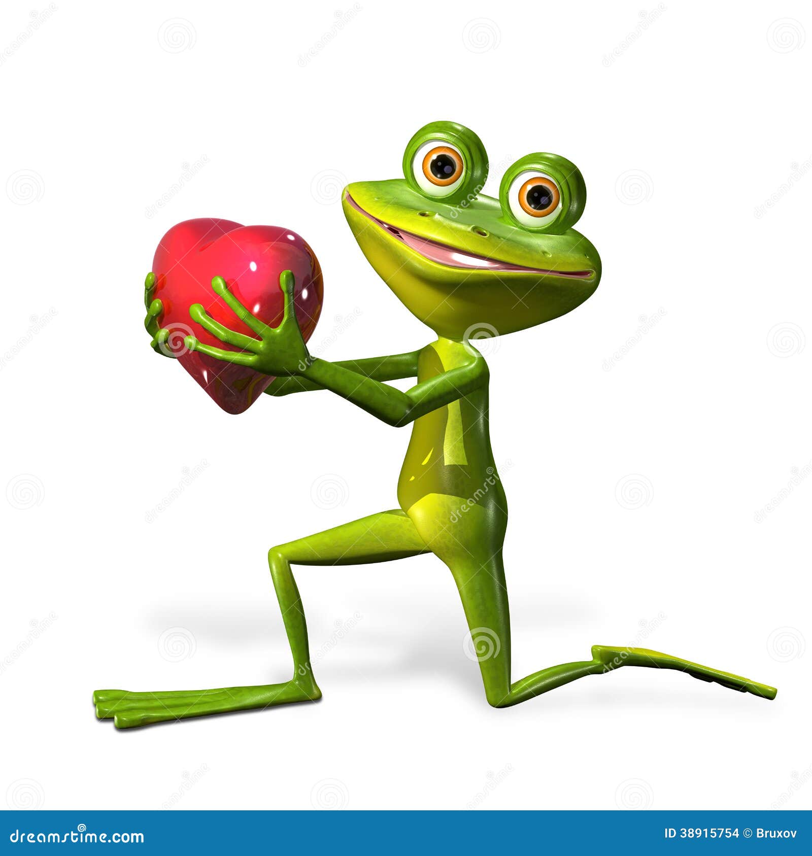 Frog with heart stock illustration. Illustration of love - 38915754