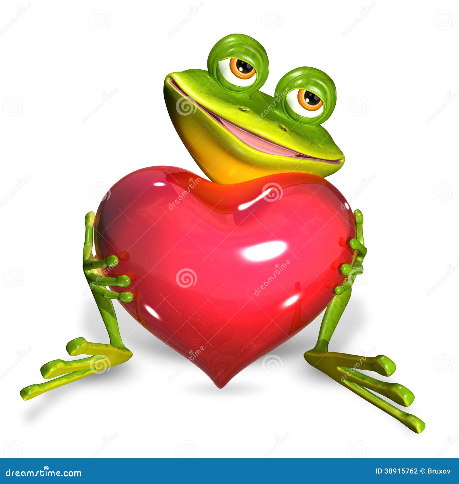 Frog with heart stock illustration. Illustration of toad - 38915762