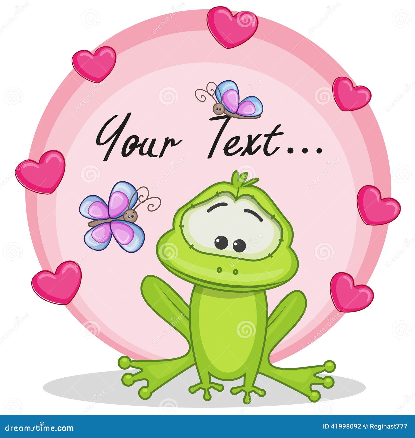 Frog with hearts stock vector. Illustration of design - 41998092