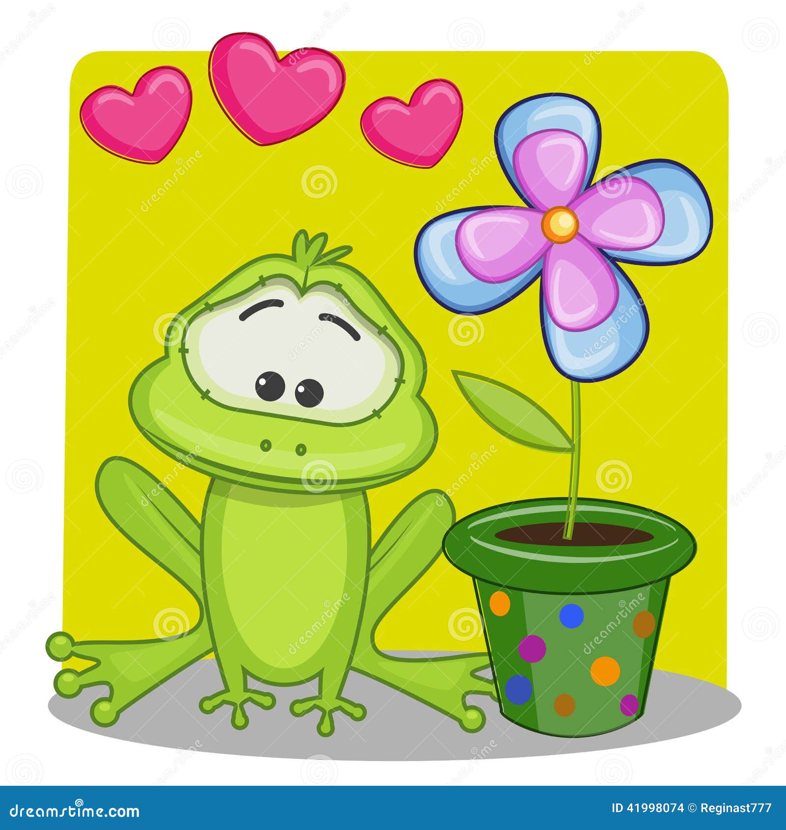 Frog with hearts stock vector. Illustration of amphibians - 41998074