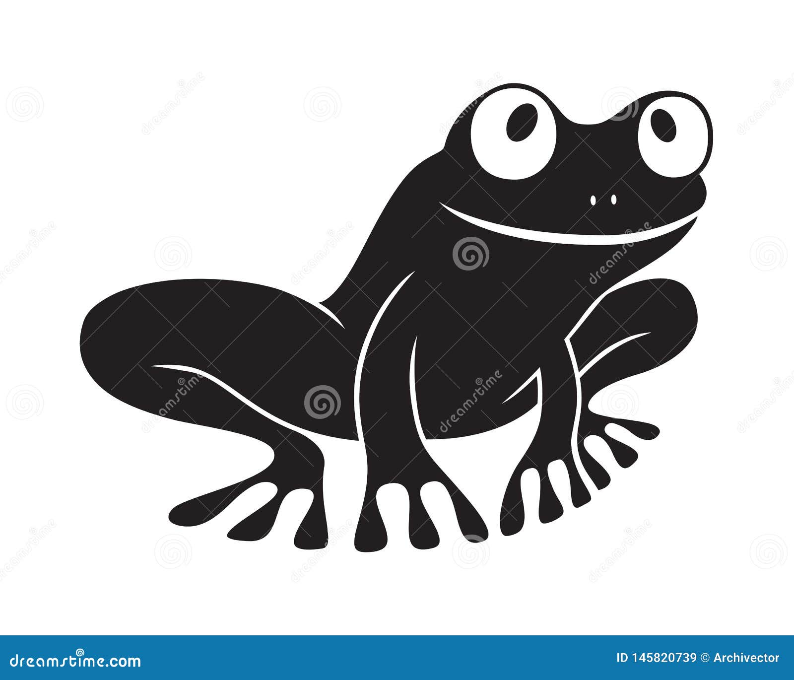 Frog black icon stock vector. Illustration of animal - 145820739
