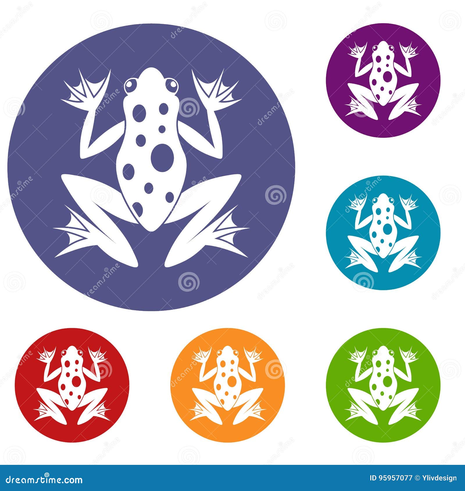 Frog icons set stock vector. Illustration of tropical - 95957077