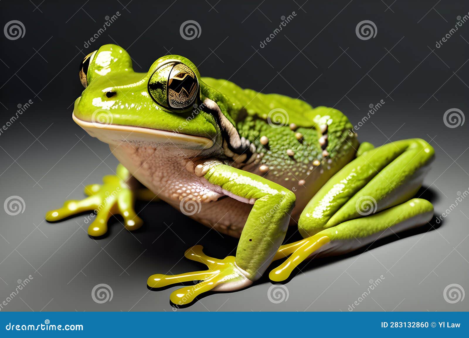 The Frog with Its Delicate Features and Enchanting Expression Stock ...