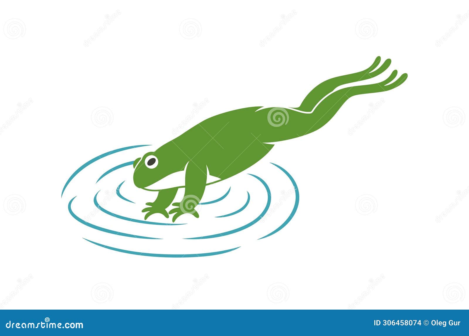 Frog Jumping. Isolated Frog Jumping on White Background Stock Vector ...