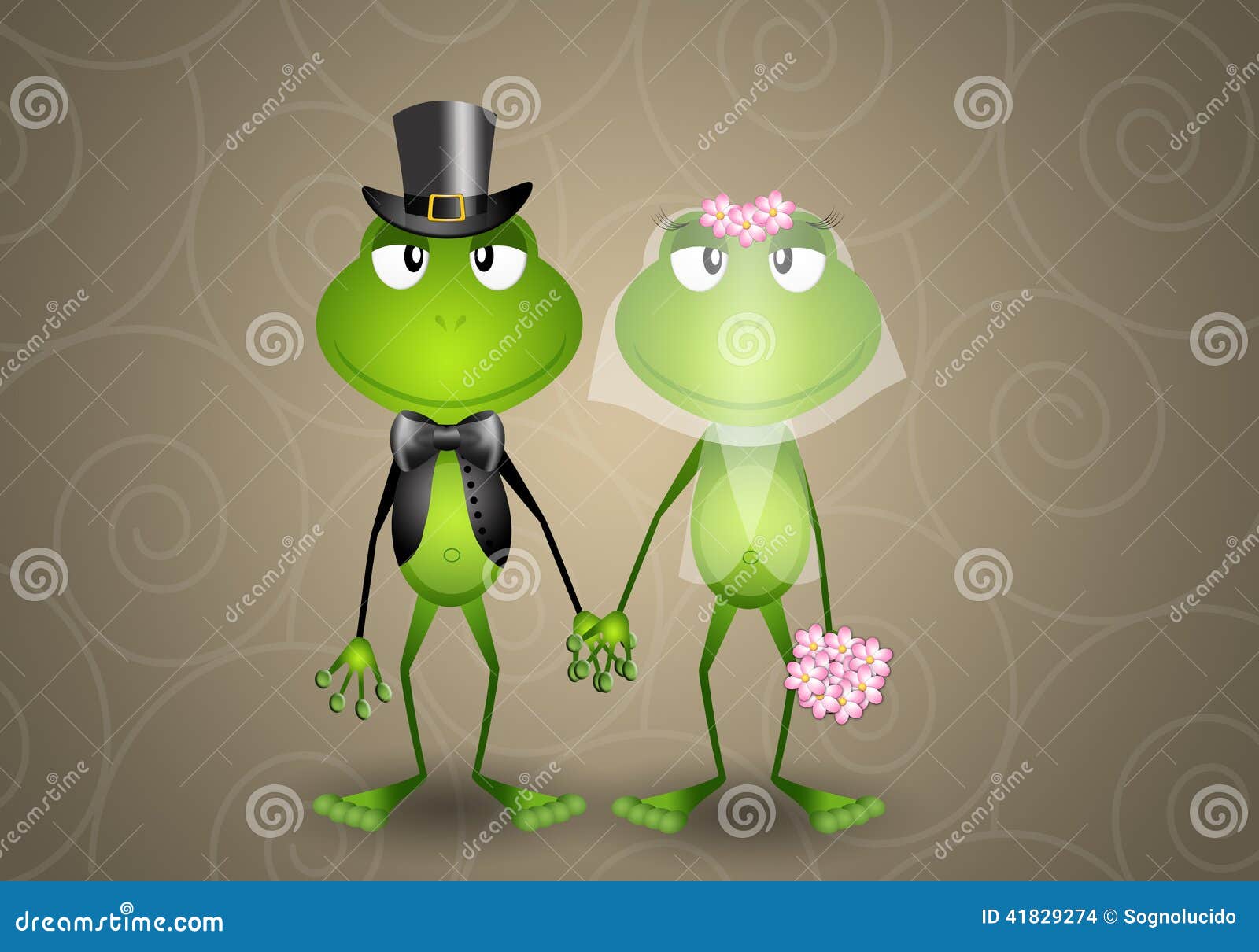 Frog just married stock illustration. Illustration of love - 41829274