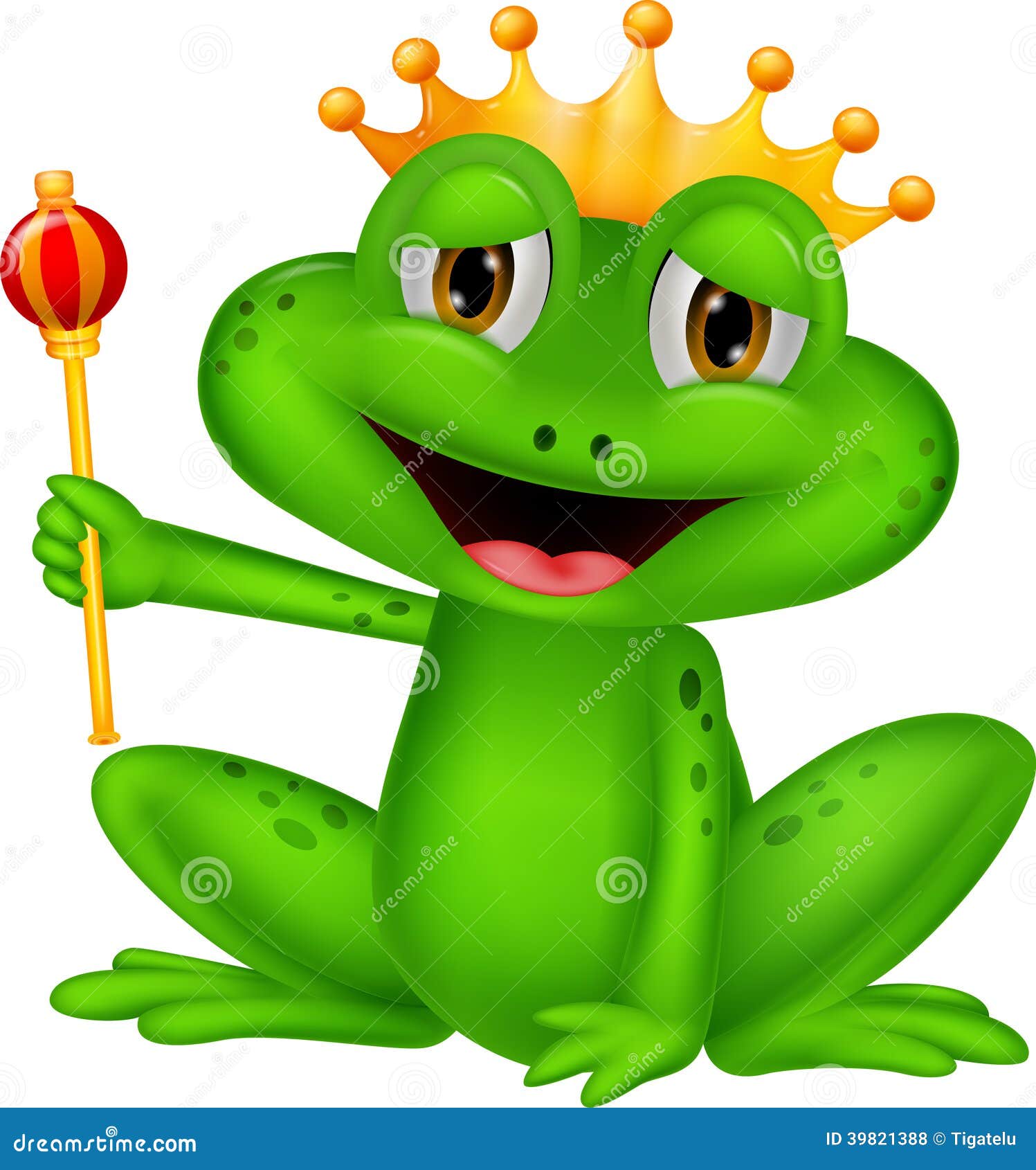 Frog king cartoon stock vector. Illustration of icon - 39821388