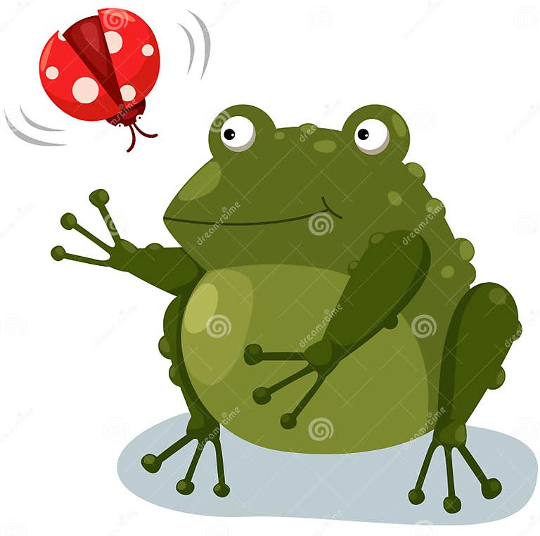 Frog with ladybug stock vector. Illustration of humor - 22859139