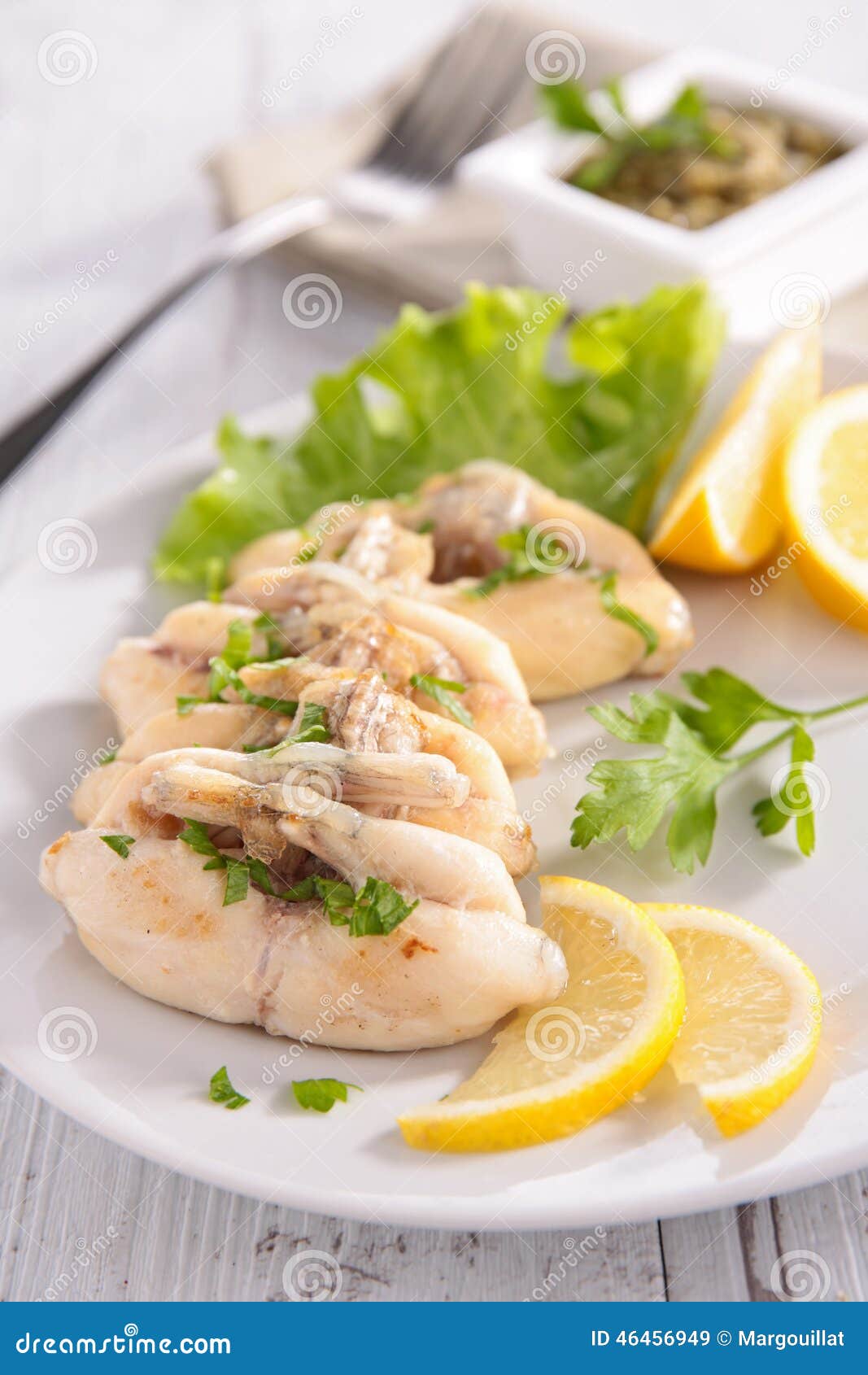 Frog leg with parsley stock image. Image of rustic, meat - 46456949