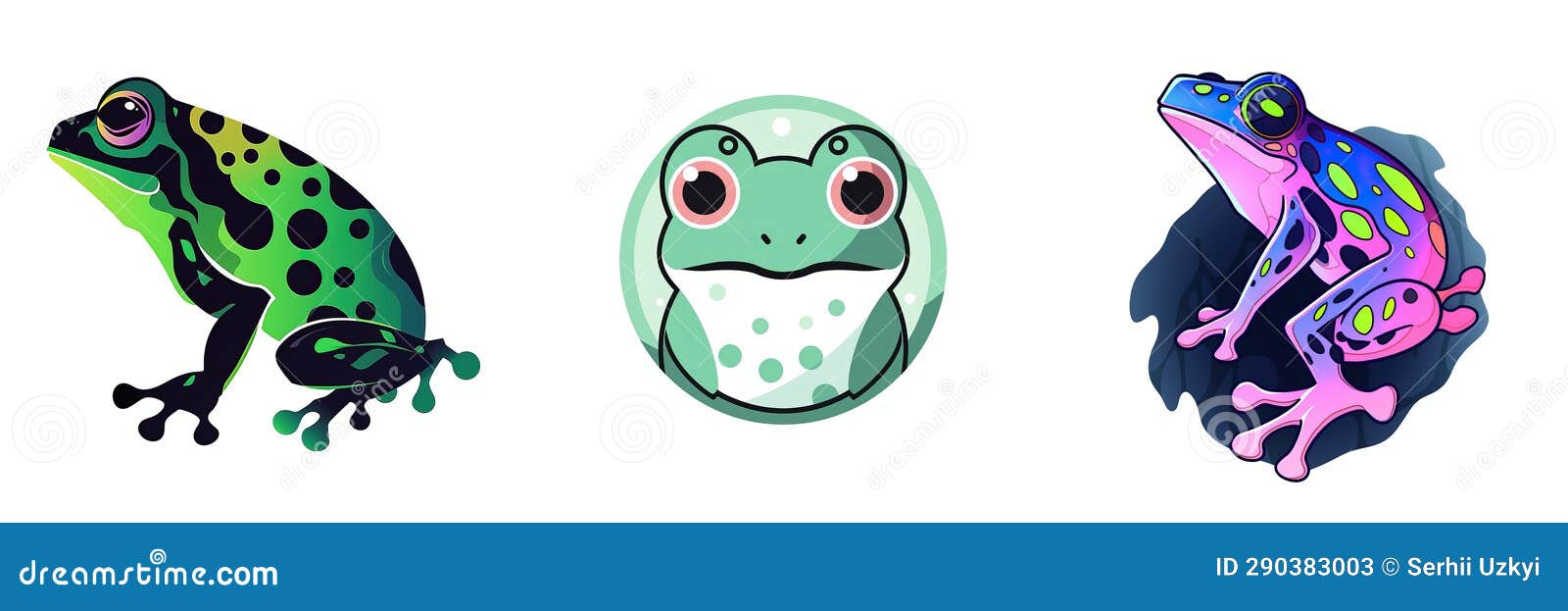 Frog Logo 2D AI Generated stock image. Image of webbed - 290383003