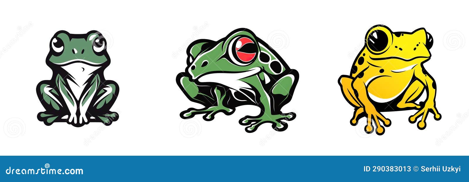 Frog Logo 2D AI Generated stock illustration. Illustration of eyes ...