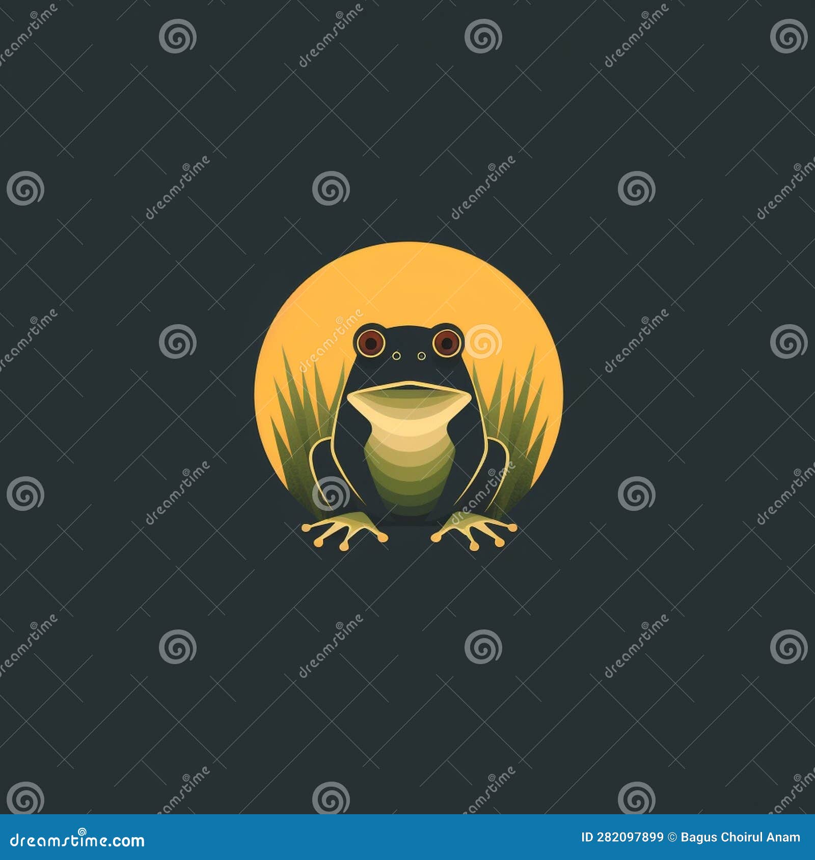 Frog logo Simple drawing stock illustration. Illustration of cartoon ...