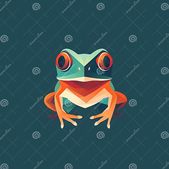 Frog logo Simple drawing stock illustration. Illustration of essence ...