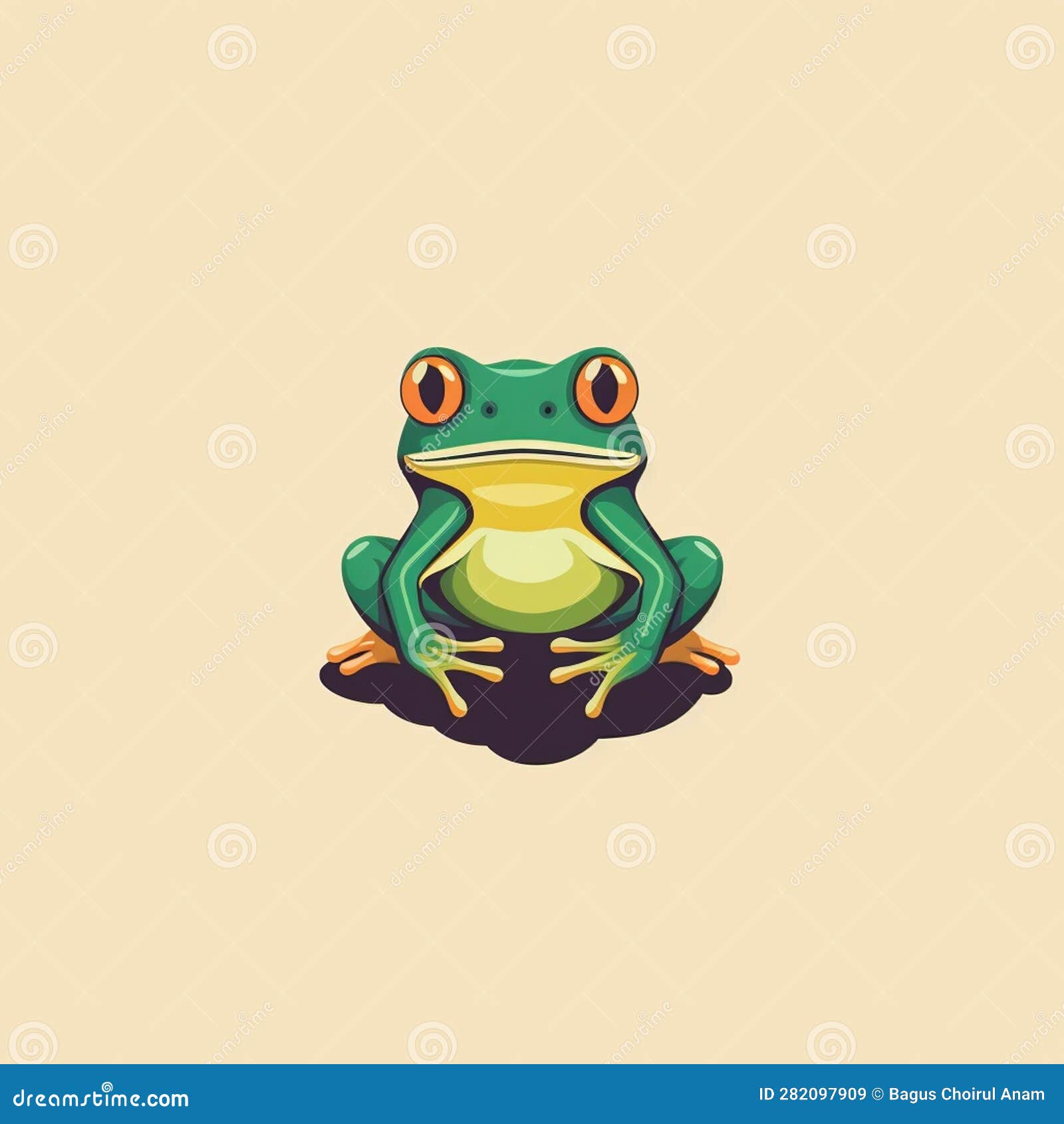 Frog logo Simple drawing stock illustration. Illustration of text ...