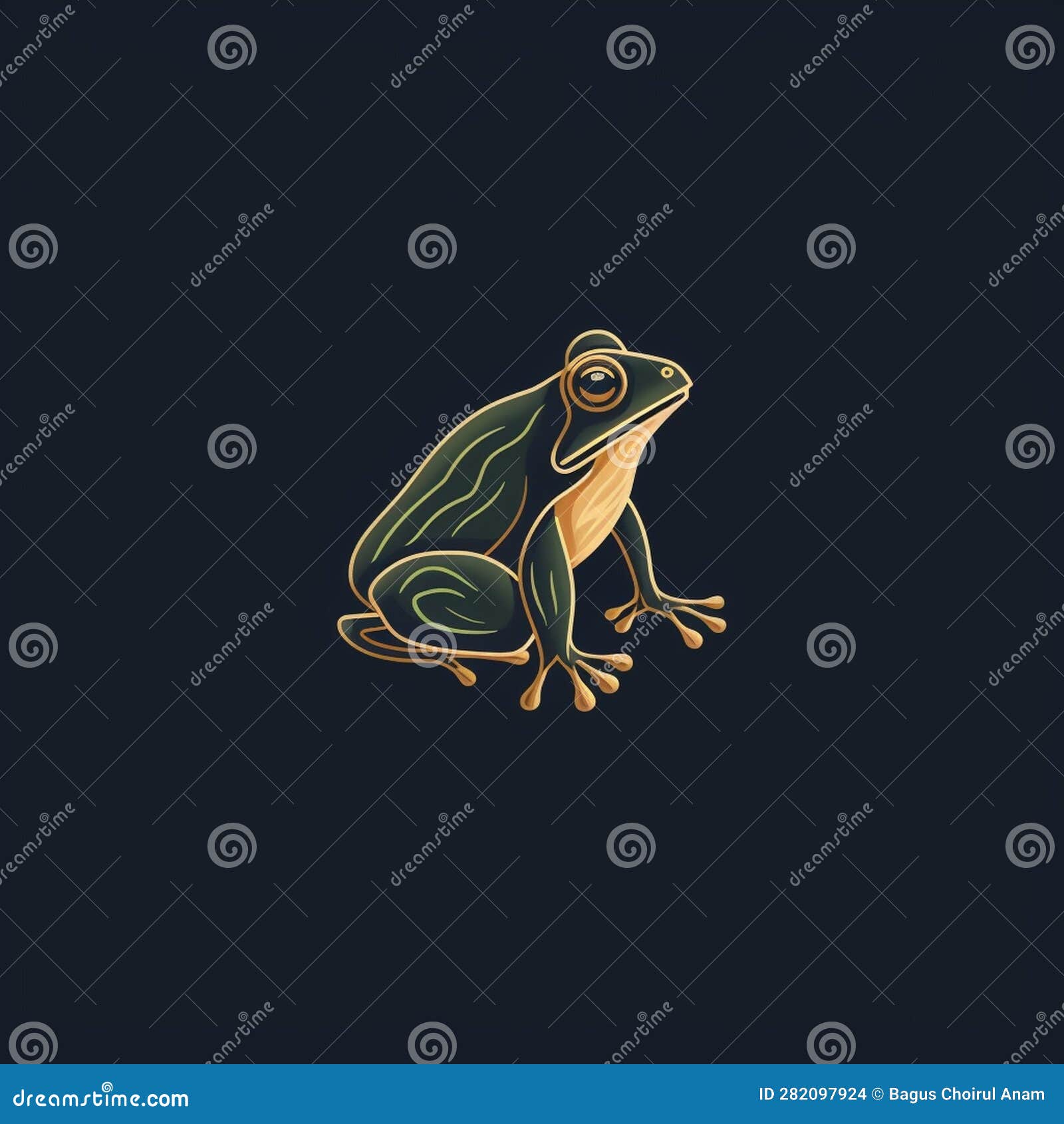 Frog logo Simple drawing stock illustration. Illustration of clean ...