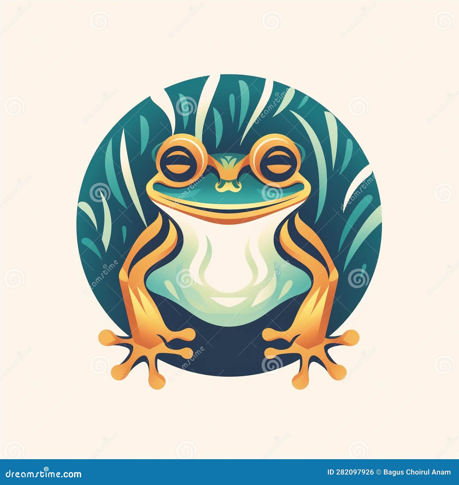 Frog logo Simple drawing stock illustration. Illustration of clean ...