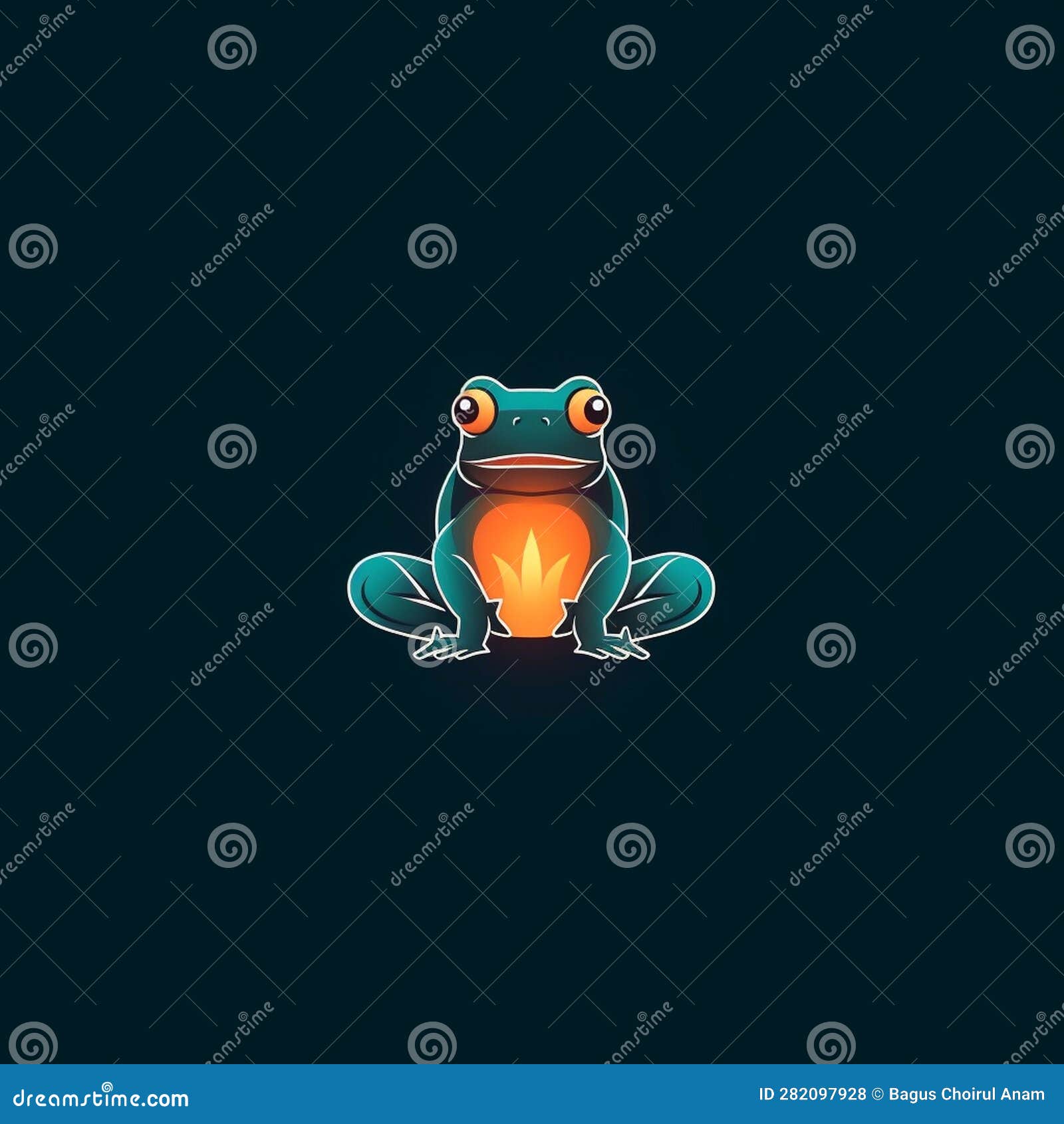 Frog logo Simple drawing stock illustration. Illustration of wing ...