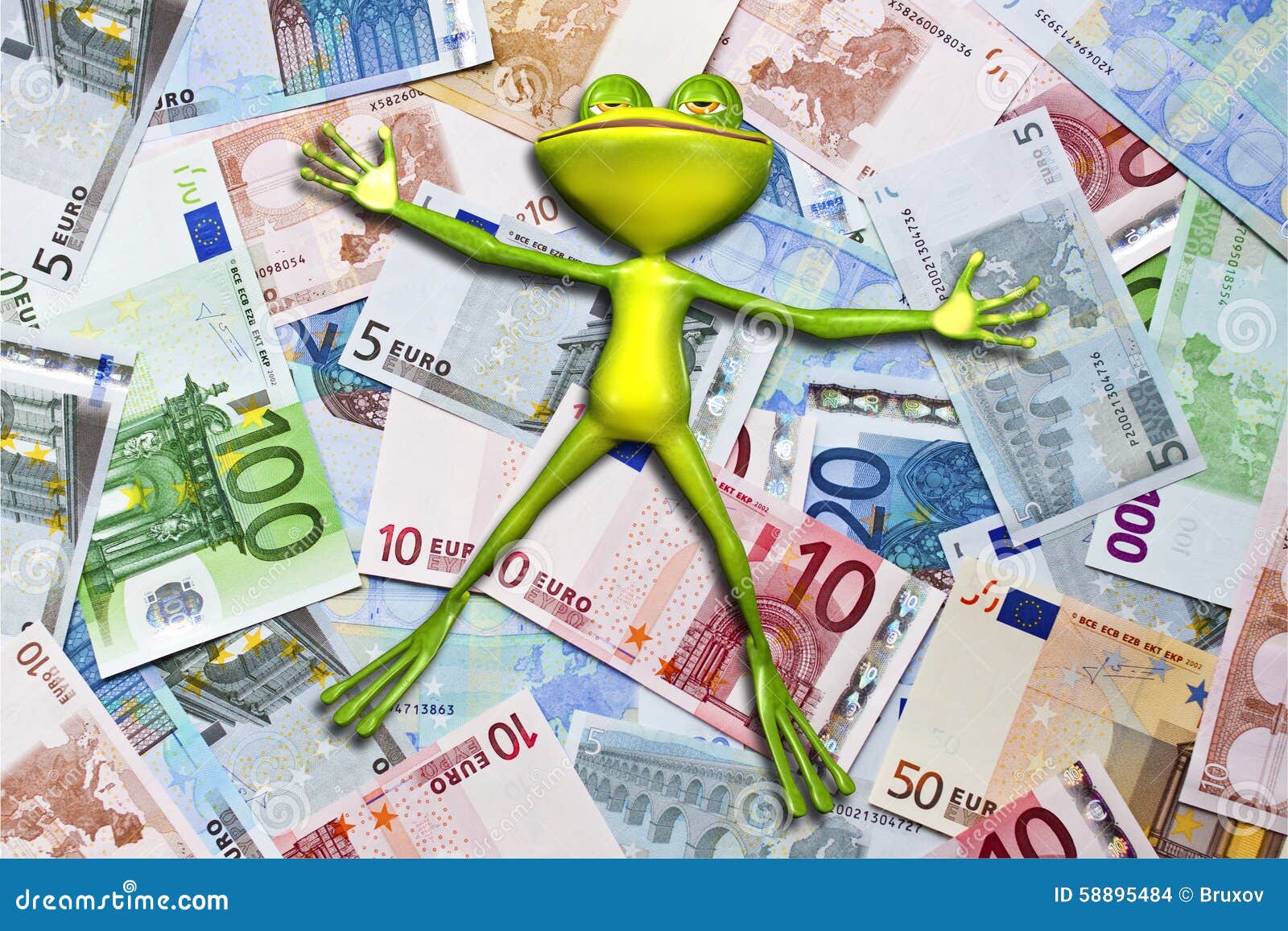 Frog money stock illustration. Illustration of amphibian - 58895484