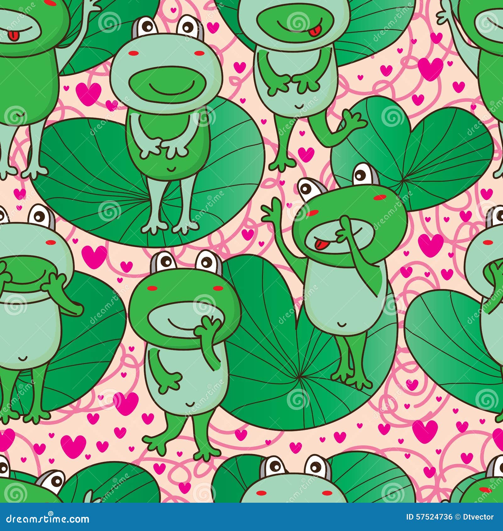Frog Monster Seamless Pattern Stock Vector - Illustration of background ...