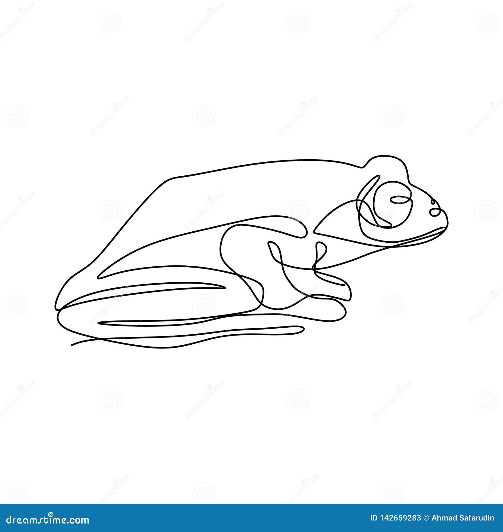 Frog One Line Art Drawing Vector Illustration Minimalist Design Stock ...