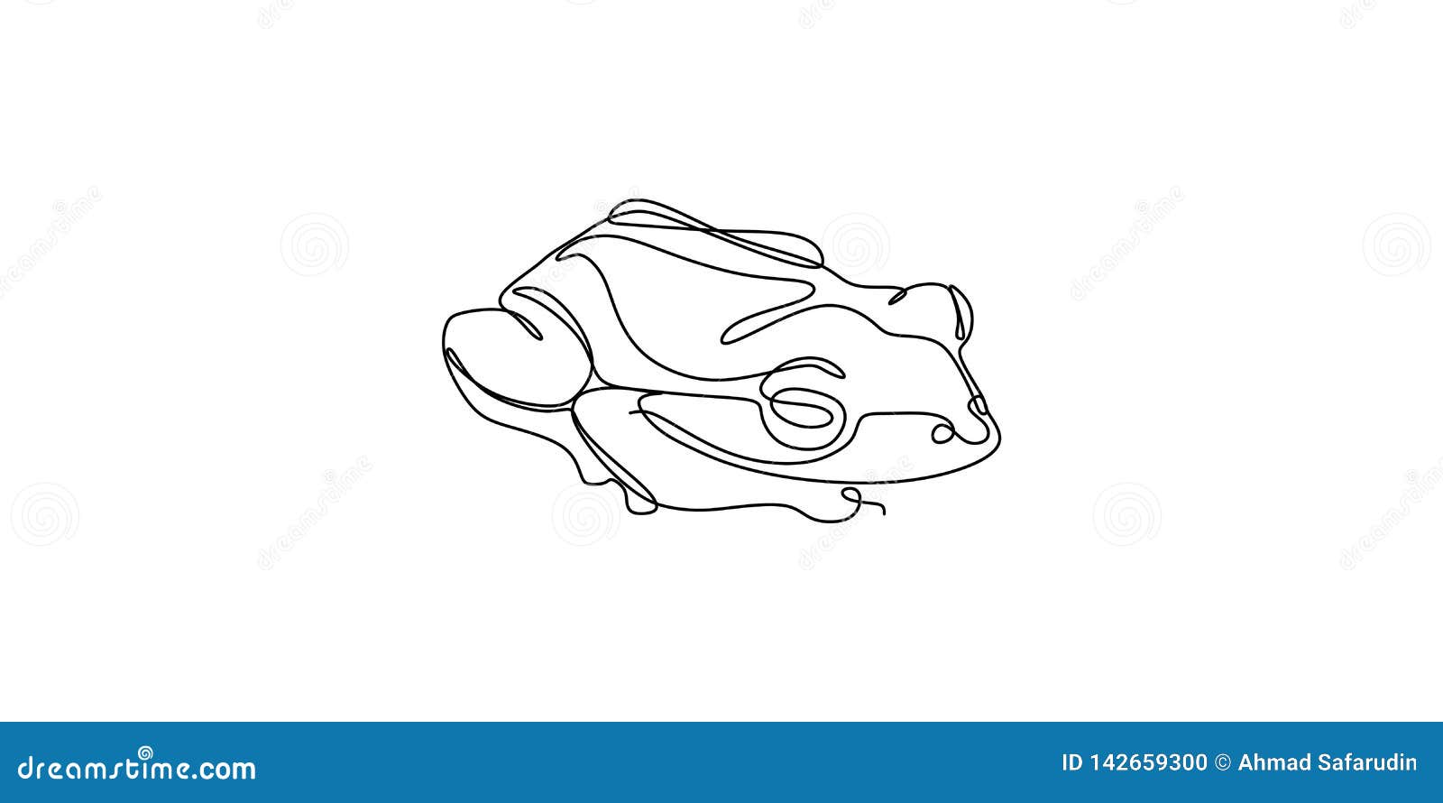 Frog One Line Art Drawing Vector Illustration Minimalist Design Stock ...