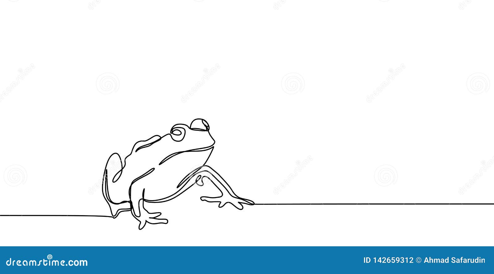 Frog One Line Art Drawing Vector Illustration Minimalist Design Stock ...