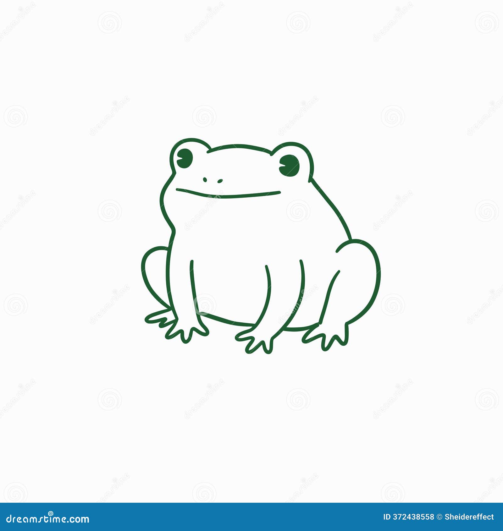 Frog Outline Image. Stylized Vector Line Animal Illustration, Night Sky ...