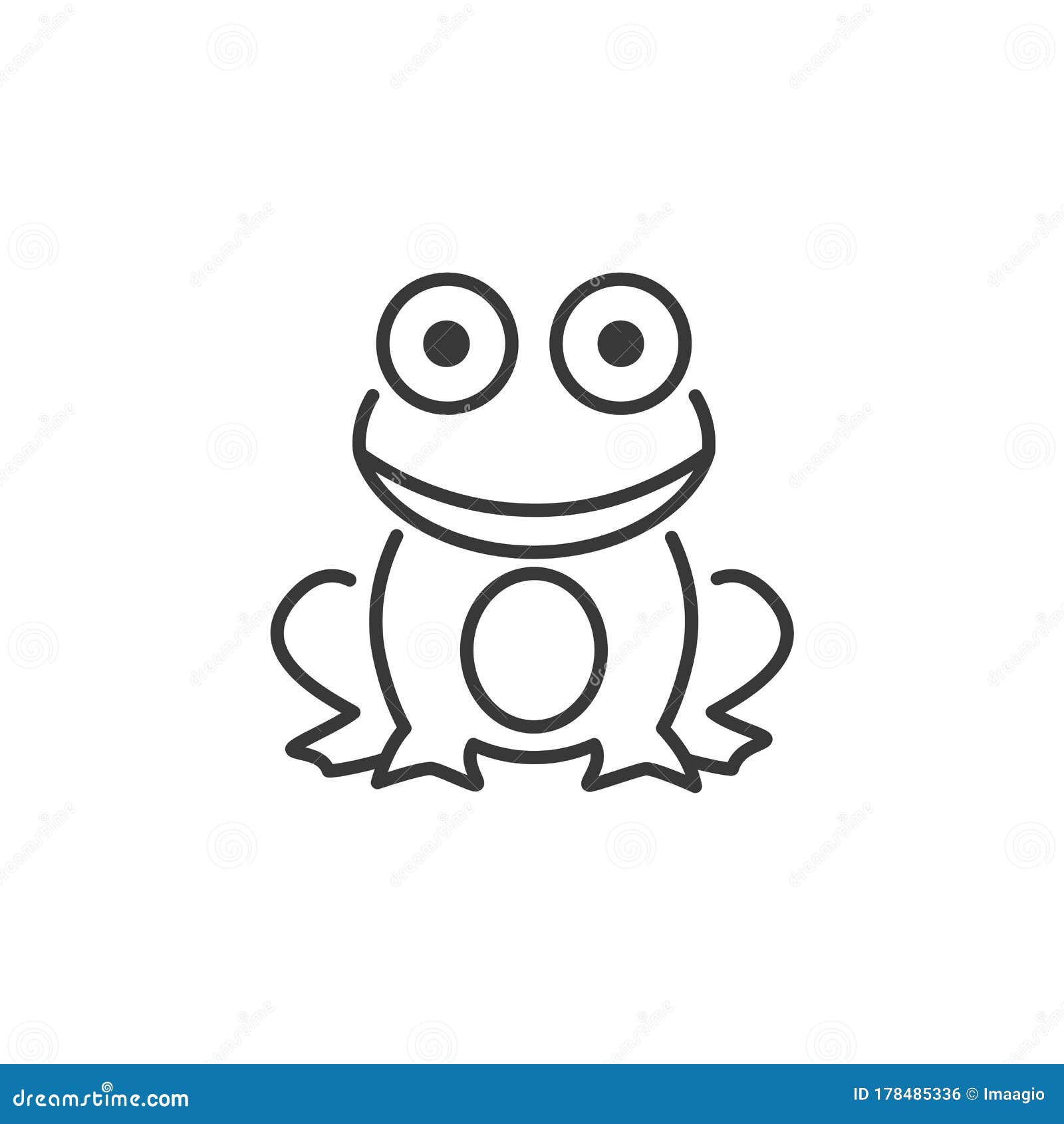 Frog Outline. Abstract Frog On White Background. Toad Vector ...