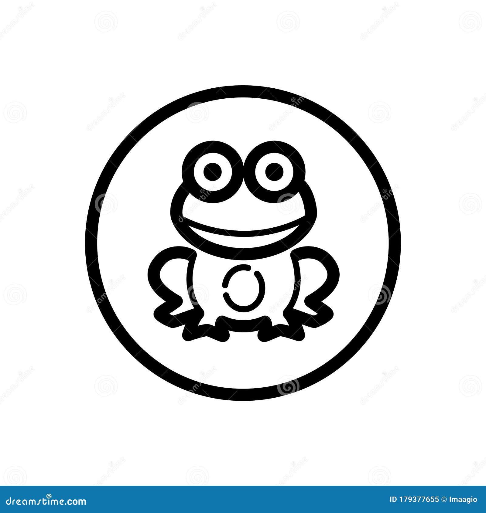 Frog Outline Image. Stylized Vector Line Animal Illustration, Night Sky ...