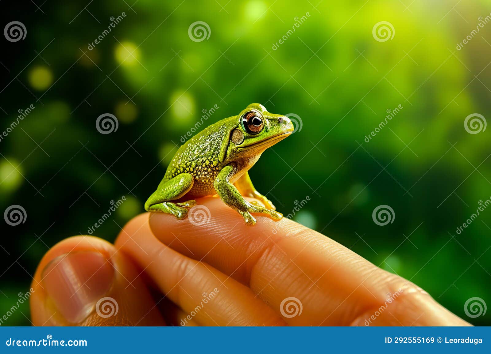 A Frog on a Person S Finger. Generative AI Stock Illustration ...