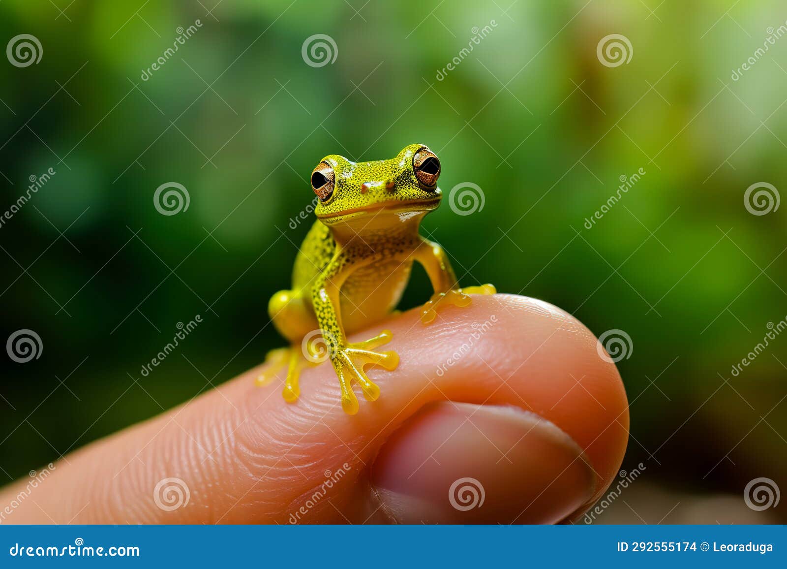 A Frog on a Person S Finger. Generative AI Stock Illustration ...