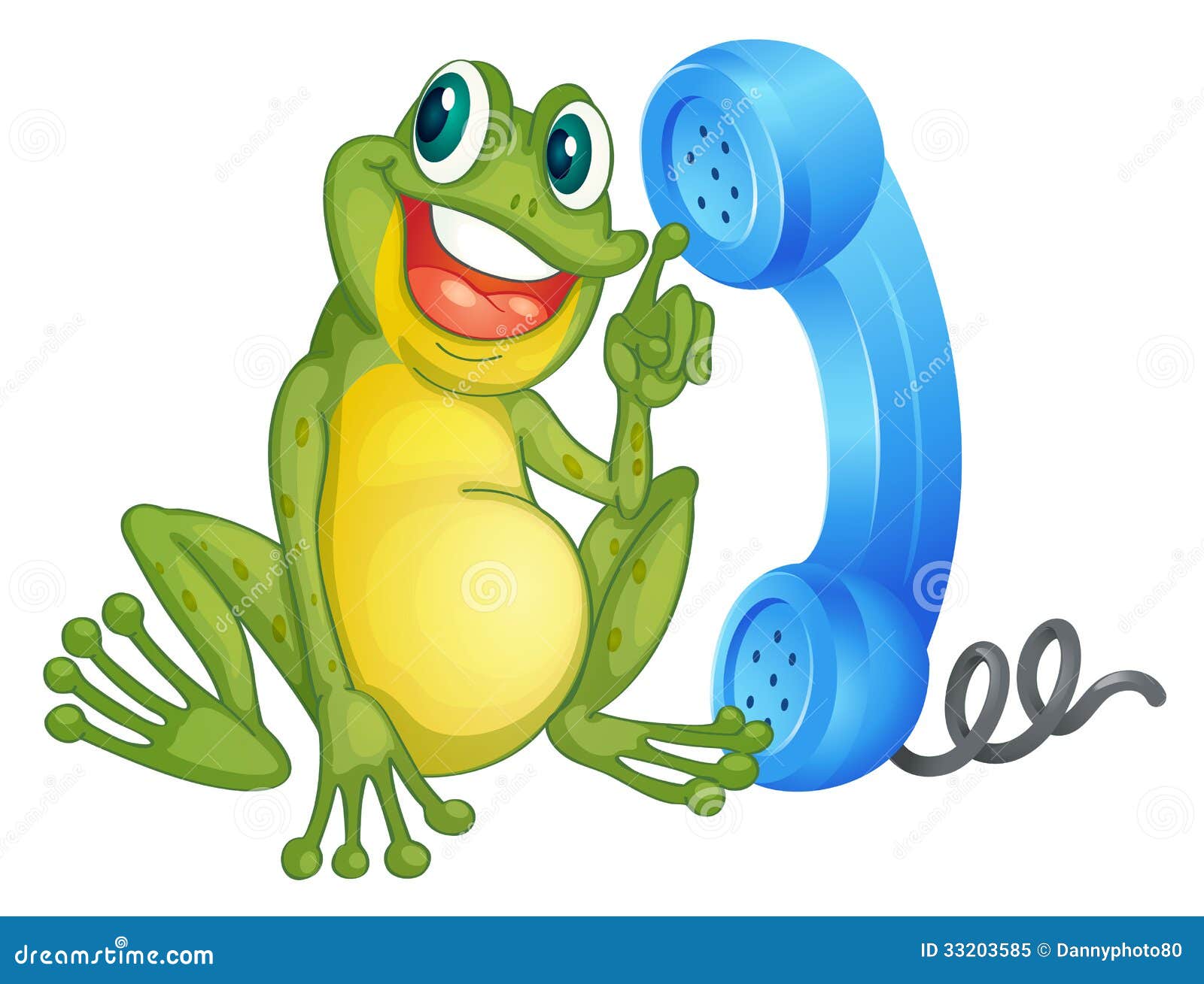 A frog with phone receiver stock vector. Illustration of amphibian ...