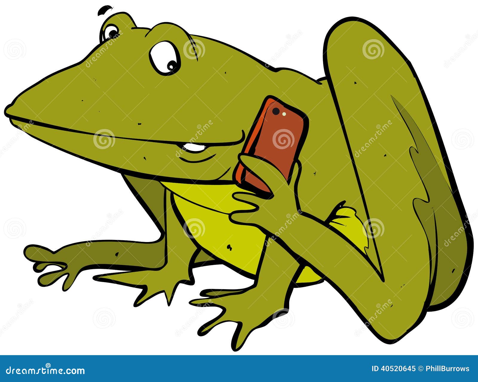 Frog phoning stock vector. Illustration of talking, cartoon - 40520645