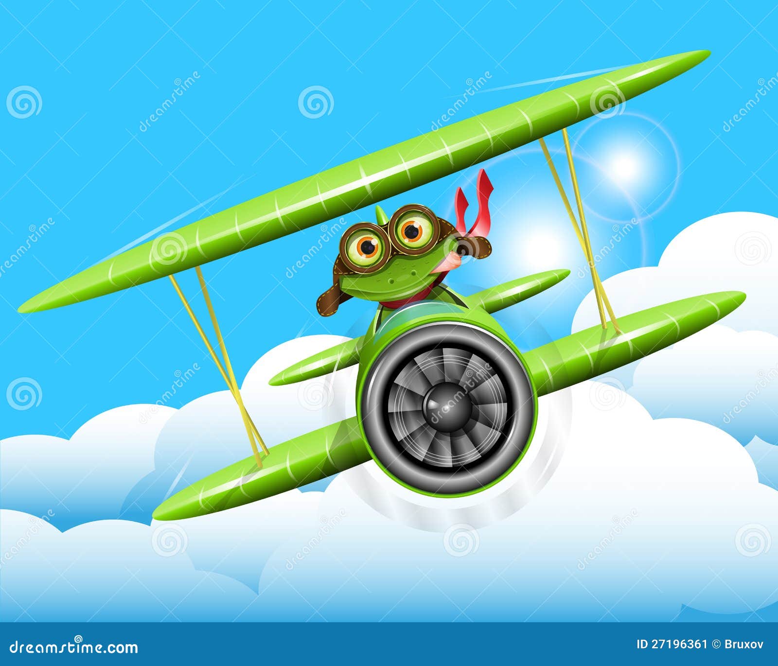 Frog pilot stock vector. Illustration of gecko, amphibious - 27196361