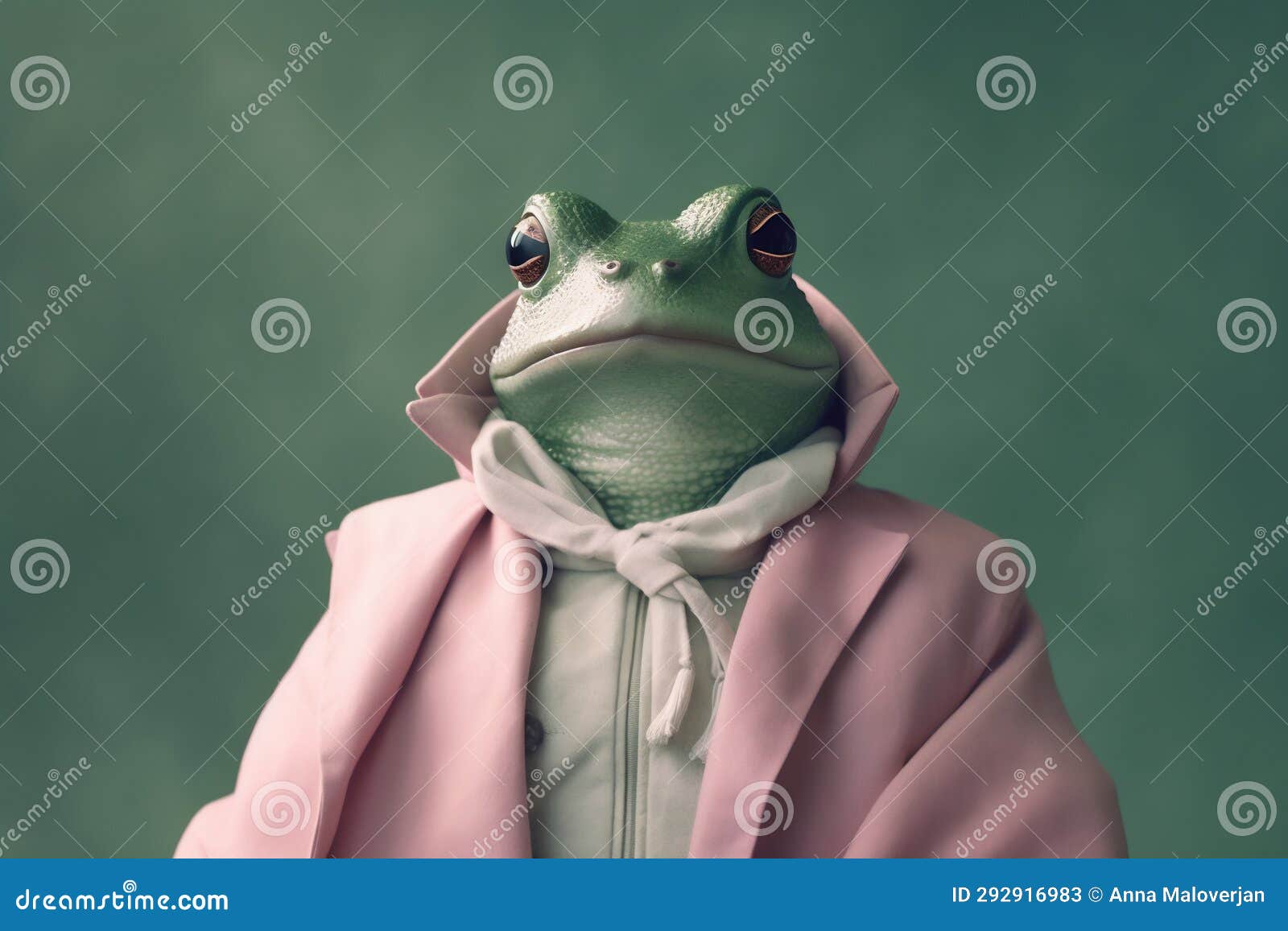 Frog in a Pink Jacket and Tie. Dressed and Standing Like a Businessman ...