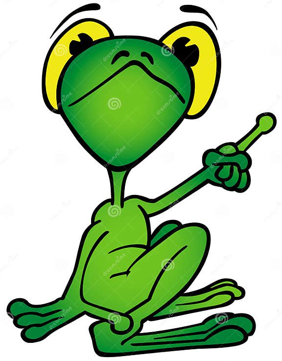 Frog Pointing stock vector. Illustration of comic, drawn - 17691946