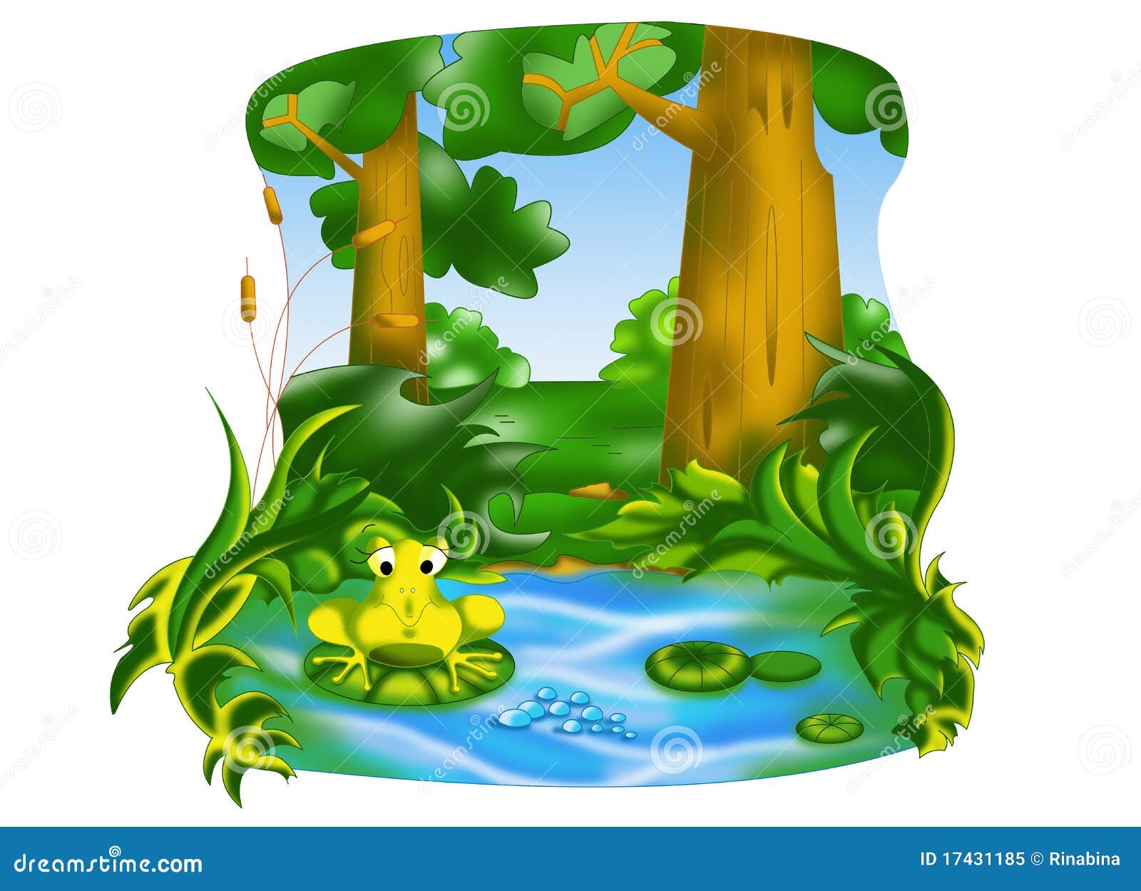 Frog pond stock illustration. Illustration of garden - 17431185